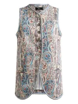 Etro Jacquard Vest With Floral Paisley Pattern - Multicolor