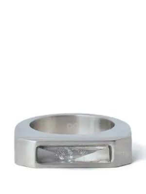 Rick Owens Brushed Rectangular Ring - Silver