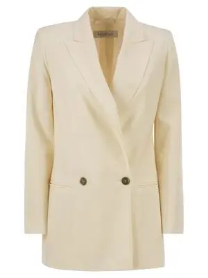 Max Mara Mxmbikini Pure Virgin Wool Tailored Double-breasted Blazer - Cream
