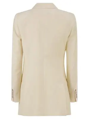 Max Mara Mxmbikini Pure Virgin Wool Tailored Double-breasted Blazer - Cream