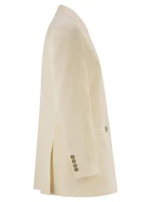Max Mara Mxmbikini Pure Virgin Wool Tailored Double-breasted Blazer - Cream