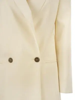 Max Mara Mxmbikini Pure Virgin Wool Tailored Double-breasted Blazer - Cream