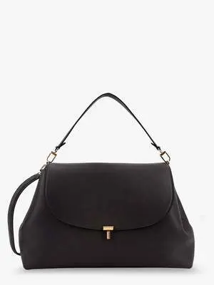 TOTEME T-lock Leather Shoulder Bag - Black