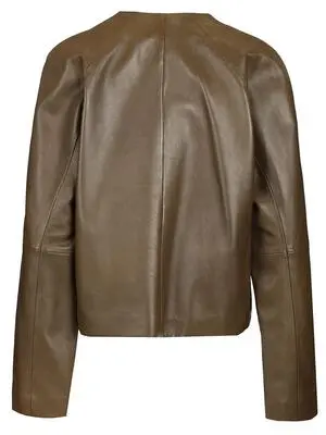 Max Mara Nappa Crew Neck Jacket - Green