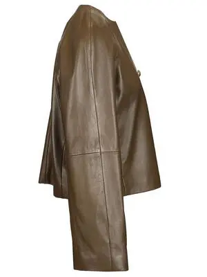 Max Mara Nappa Crew Neck Jacket - Green