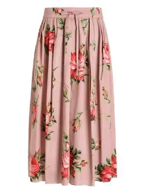 Dolce & Gabbana Floral Pleated Midi Skirt - Multicolor