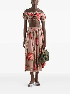 Dolce & Gabbana Floral Pleated Midi Skirt - Multicolor