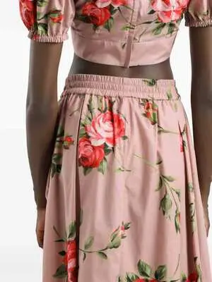 Dolce & Gabbana Floral Pleated Midi Skirt - Multicolor