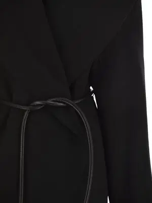 Sportmax Virgin Wool Wrap Short Coat - Black