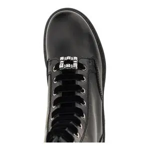 ROGER VIVIER Leather Viv' Rangers Truck Boots - Black