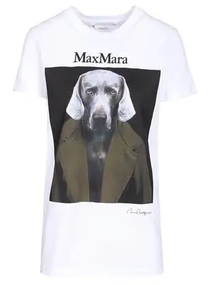 Max Mara Jersey T-shirt With Iconic Print - White