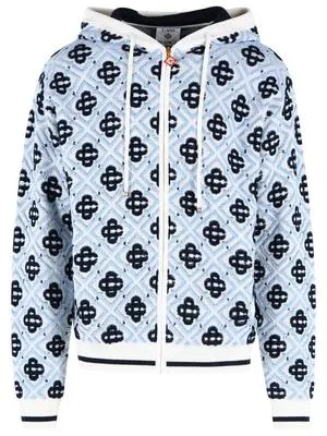 Casablanca Wool Monogram Hoodie - Blue