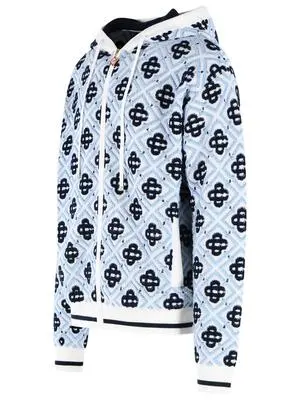 Casablanca Wool Monogram Hoodie - Blue