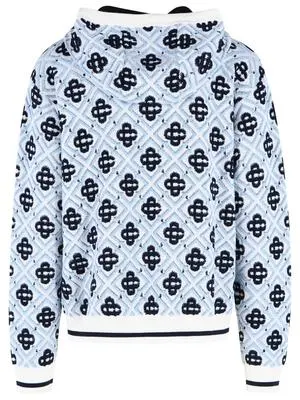 Casablanca Wool Monogram Hoodie - Blue