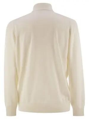 Brunello Cucinelli High-necked Cashmere Sweater With Zip Opening