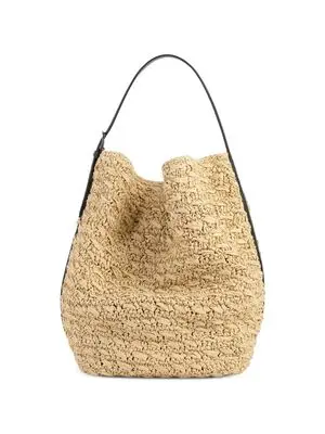 TOTEME Rafia Belted Tote Bag - Cream