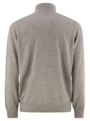 Brunello Cucinelli High-necked Cashmere Cardigan With Zip