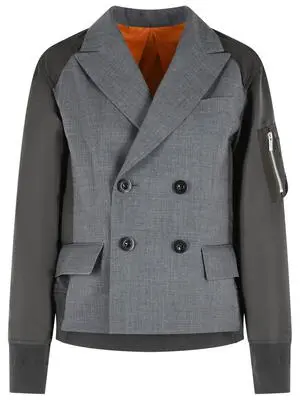 Sacai Wool Blend Blazer - Gray
