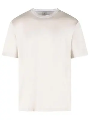 Eleventy Eleventy Beige Cotton T-Shirt Men Cream