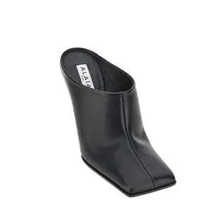Alaïa Squared-toe Leather Mules