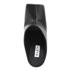 Alaïa Squared-toe Leather Mules