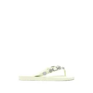 Balenciaga Crystal-embellished Rubber Flip-flops - Green