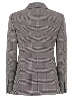 Max Mara Mxmaccordo Double-breasted Prince Of Wales Virgin Wool Blazer - Multicolor