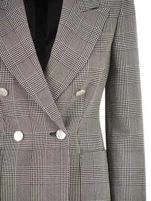 Max Mara Mxmaccordo Double-breasted Prince Of Wales Virgin Wool Blazer - Multicolor