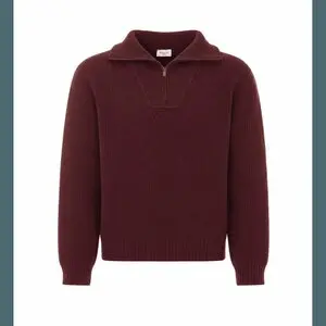 Saint Laurent Knitted Zip Sweater - Red