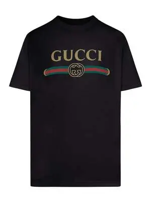 Gucci Cotton And Silk Jersey T-shirt With Print - Black