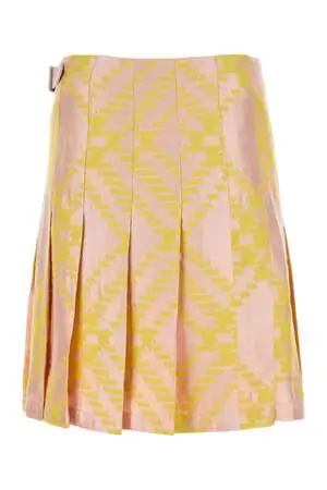 Burberry Embroidered Cotton Blend Skirt - Multicolor