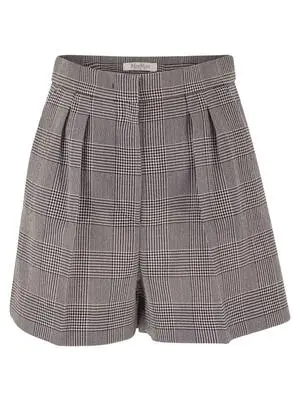 Max Mara Mxmagoraio Pure Virgin Wool Prince Of Wales Tailored Shorts - Multicolor
