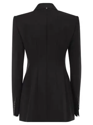 Sportmax Spxadamo Tailored Double-breasted Virgin Wool Blazer - Black