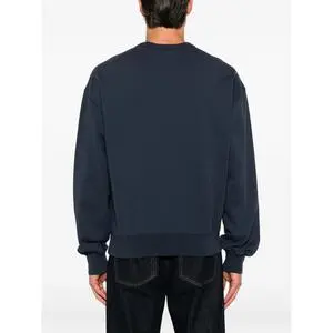 A.p.c. Logo Print Crew Neck Sweatshirt - Blue