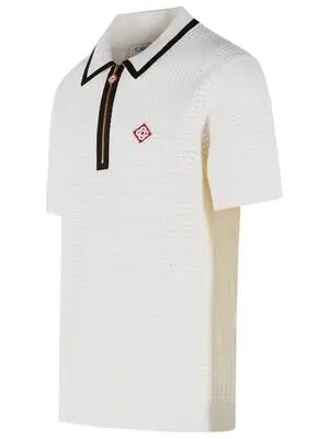 Casablanca Waffle Stitch' Wool Polo Shirt