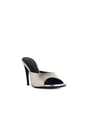 Attico Betta 95' Leather Mules - Silver
