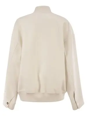 Sportmax Virgin Wool Bomber Jacket - Cream