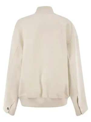 Sportmax Virgin Wool Bomber Jacket - Cream
