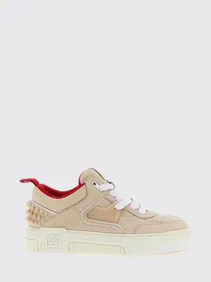 CHRISTIAN LOUBOUTIN Astroloubi Suede Sneakers With Studs - Cream