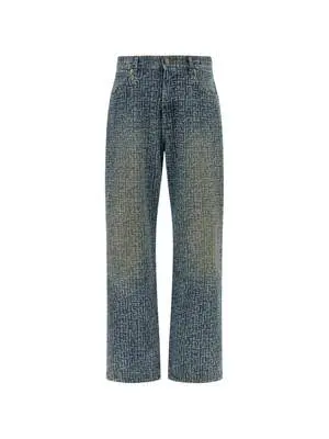 Balmain Contrast Stitching Jeans For Men