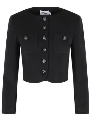 SELF-PORTRAIT Wool Blend Padded Jacket - Black