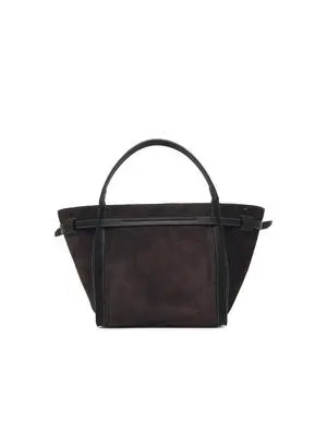 TOD'S T Signature Suede Shopping Bag - Brown