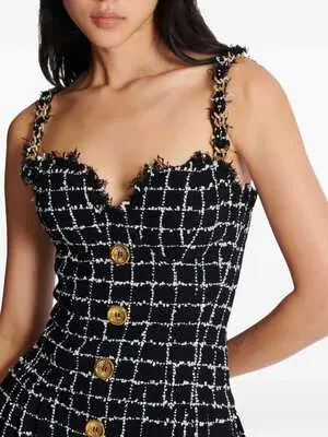 Balmain Tweed Dress With Chain