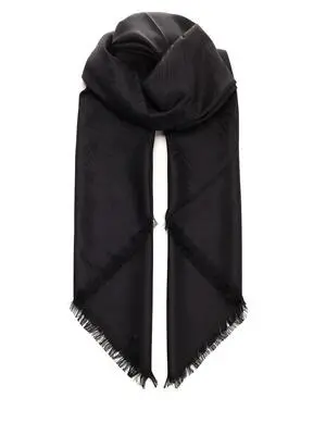 Saint Laurent Monogram Jacquard Scarf - Black