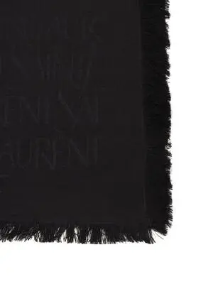 Saint Laurent Monogram Jacquard Scarf - Black