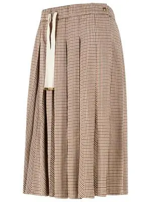 Moncler Virgin Wool Blend Midi Skirt - Cream