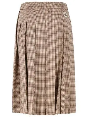 Moncler Virgin Wool Blend Midi Skirt - Cream