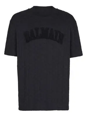 Balmain T-shirt With Pb Monogram - Black