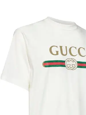 Gucci Chalk Printed Silk Blend Jersey T-shirt - Multicolor