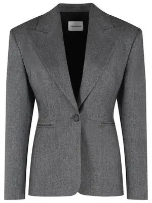 ANDAMANE The Andamane 'Toni' Blazer In Grey And Black Polyester Blend Women